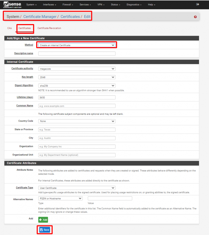 Certificate Management- Tiếp (Tìm Hiểu Về PfSense Phần 9) - Máy Chủ Vật ...